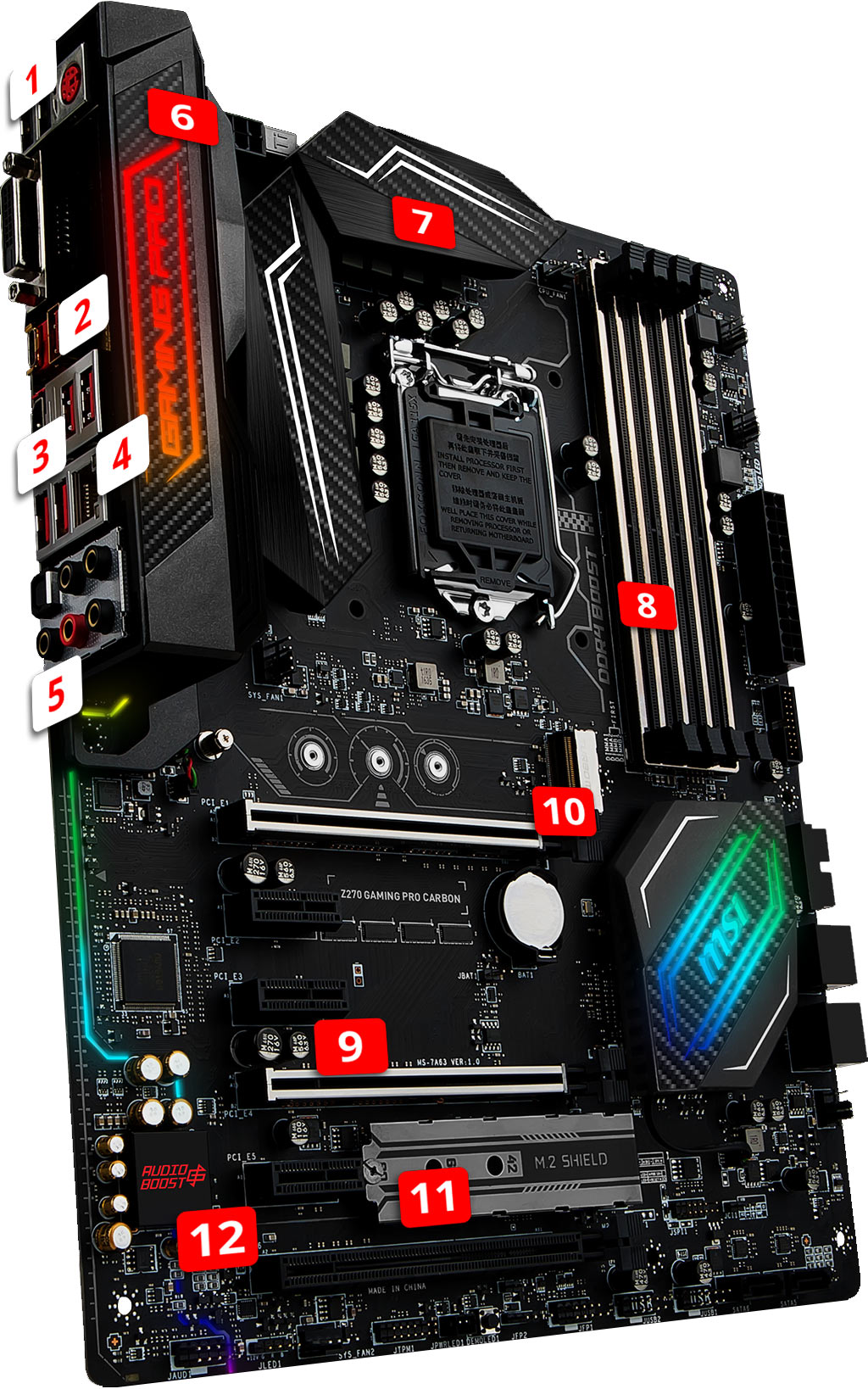 MSI Z270 Gaming Pro Carbon Intel Z270 So.1151 Dual